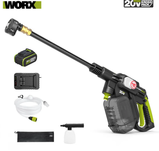 מכונת שטיפה בלחץ נטען (גרניק) Worx 20v + סוללה ומטען - Agrooz