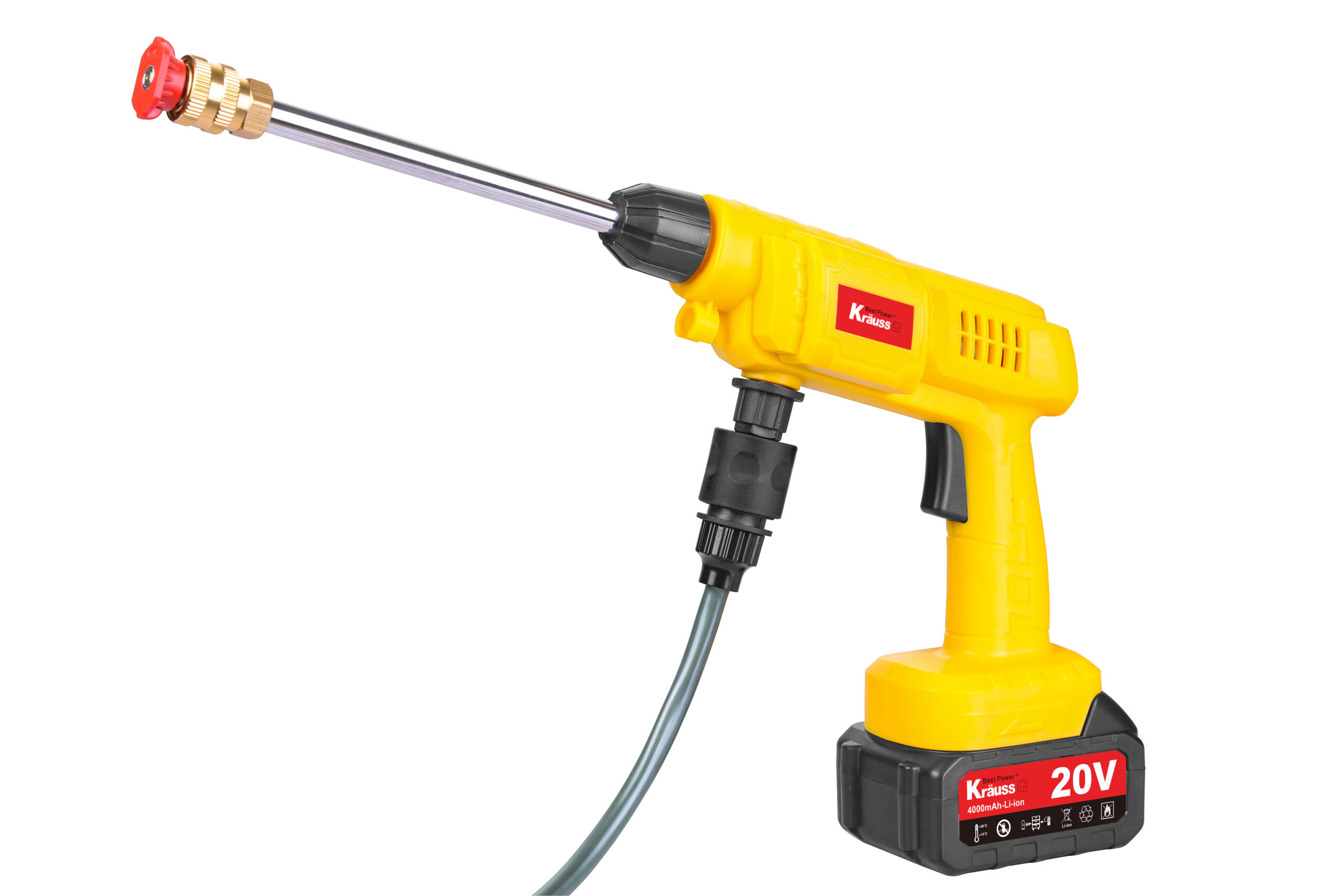 אקדח שטיפה בלחץ כולל סוללה ומטען 20V מבית KRAUSS - Agrooz