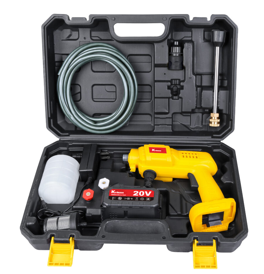 אקדח שטיפה בלחץ כולל סוללה ומטען 20V מבית KRAUSS - Agrooz