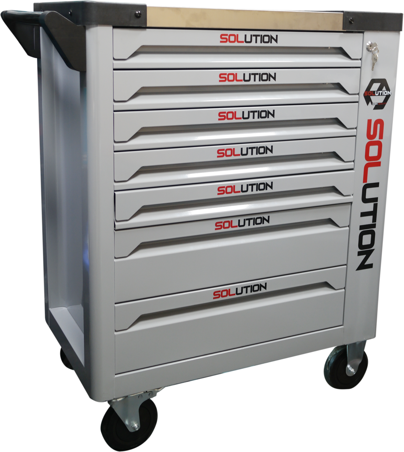 עגלת כלים מזוודת 7 מגירות כפתור מלא + דלת צד SOLUTION - Agrooz